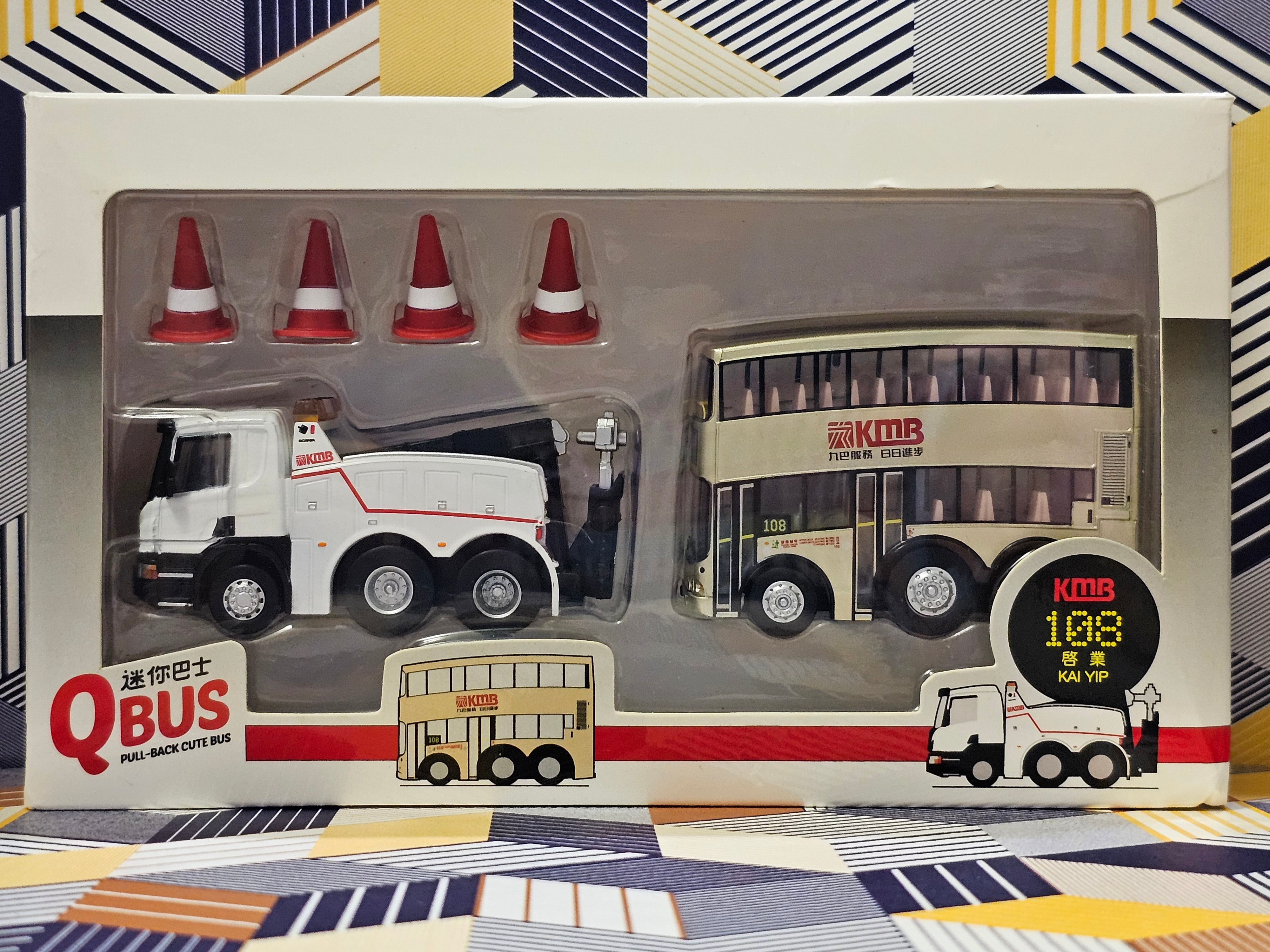 Q Pull back bus~KMB Super Volvo Olympian Volgern+ Scania Towing Truck ...